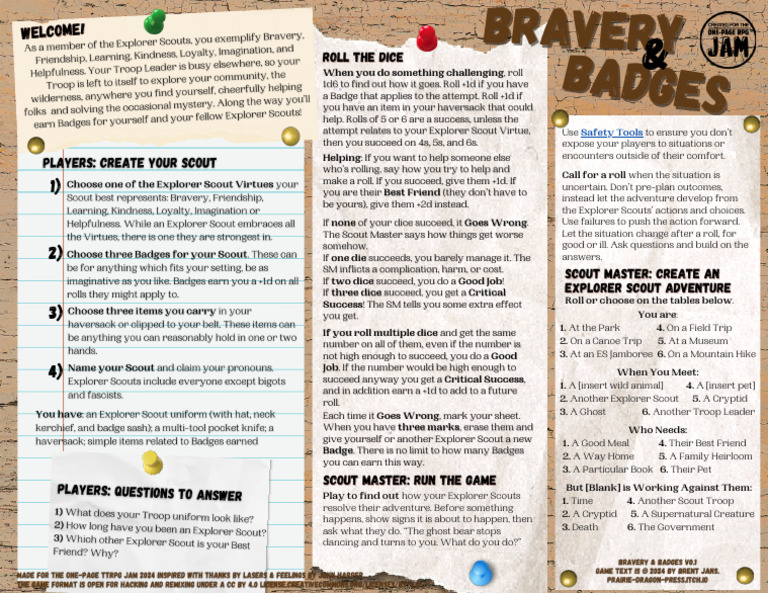 Bravery & Badges V0.1 | PDF