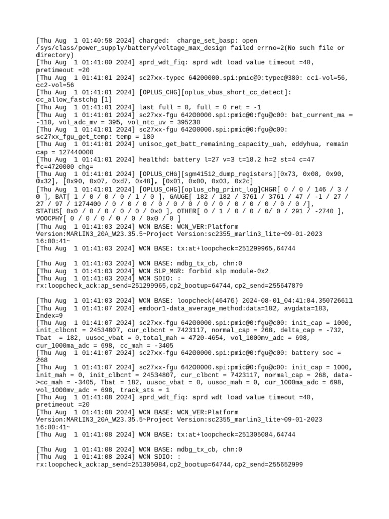 Battery Log and Charging Errors | PDF | Operating System Technology ...