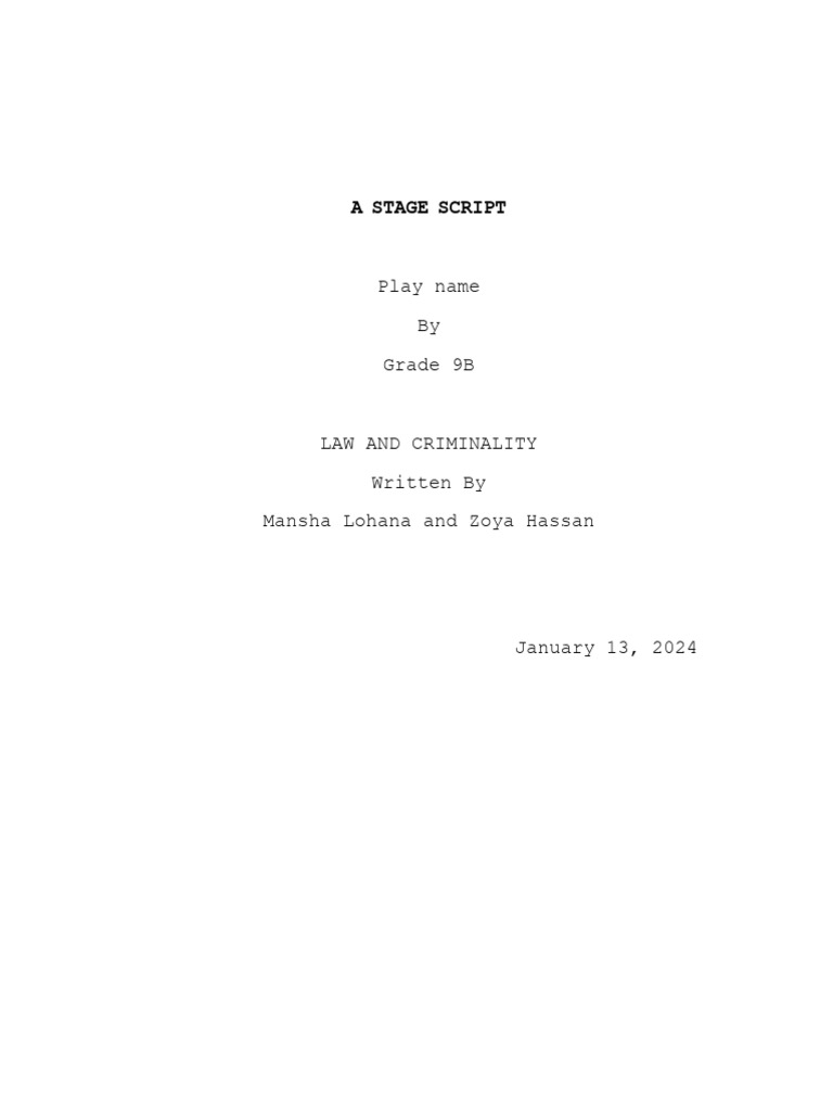Play Script | PDF | Crimes | Crime & Violence