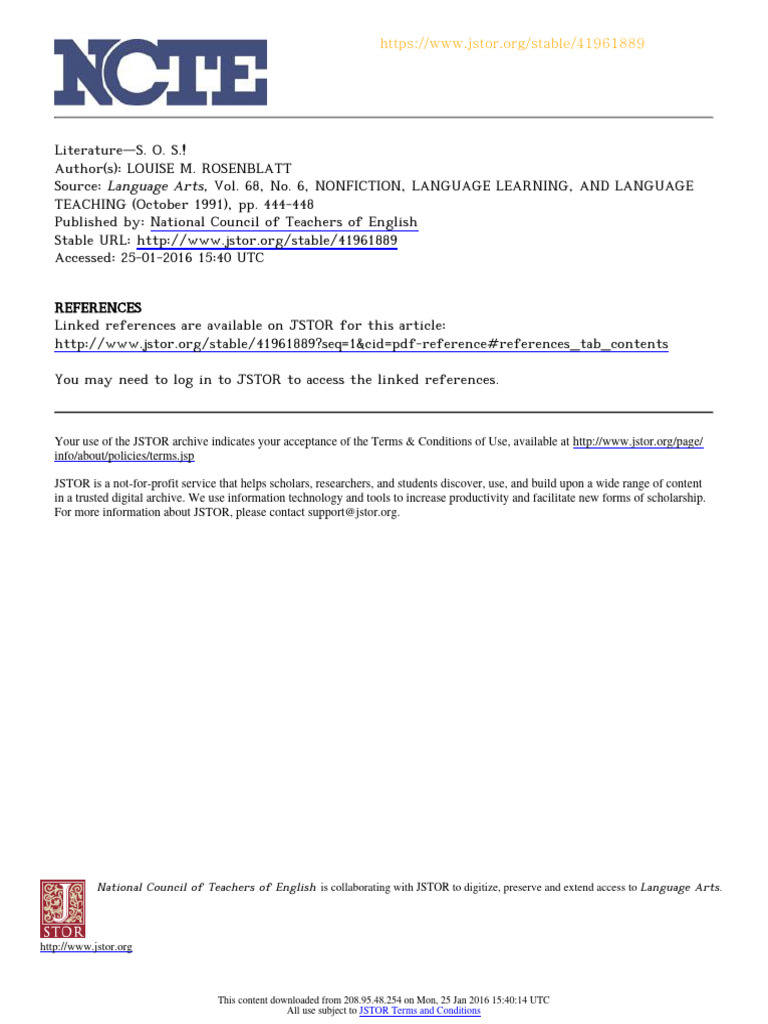 ROSENBLATT Literature SOS | PDF | Rhyme | Aesthetics