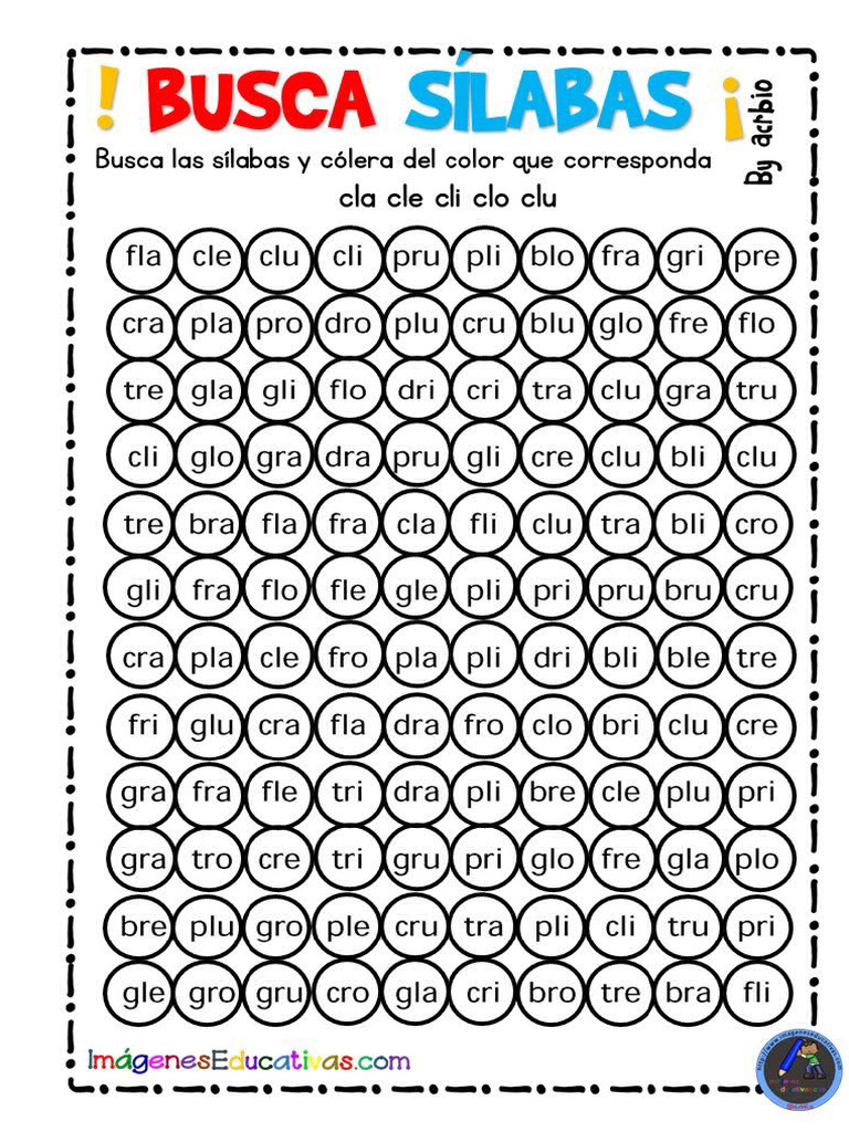 Silabas Cla Cle Cli Clo Clu | PDF