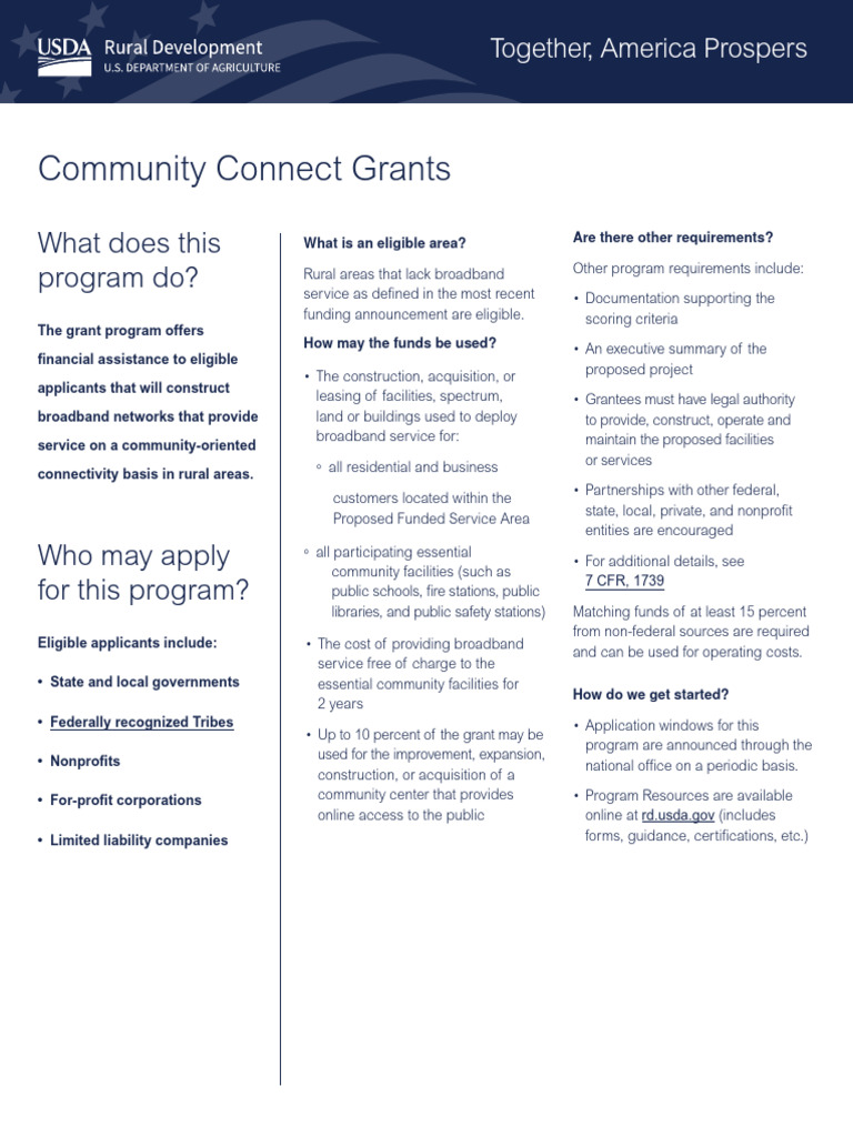 Community Connect Grants for Rural Broadband | PDF