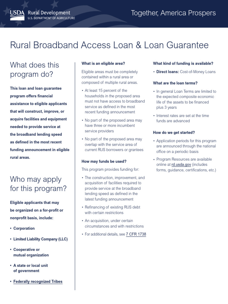 508 RD FS RUS FarmBillBroadbandLoans | PDF | Loans | Interest
