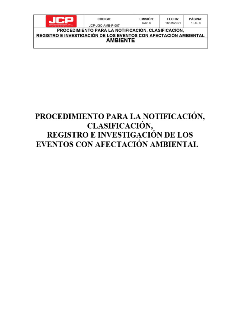 PROg. Notificacio Deeventos 007 | PDF | Entorno natural | Residuos