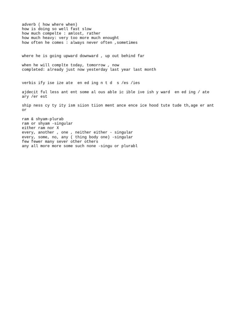 Grammar Recap Complete | PDF | Language Arts & Discipline