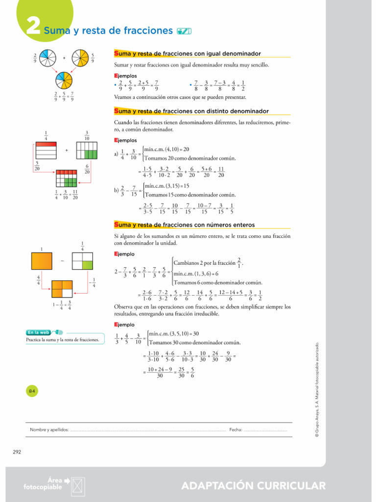 Repaso de Operaciones Con Fracciones | PDF