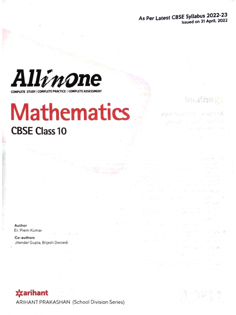 Class 10 All in One Maths | PDF
