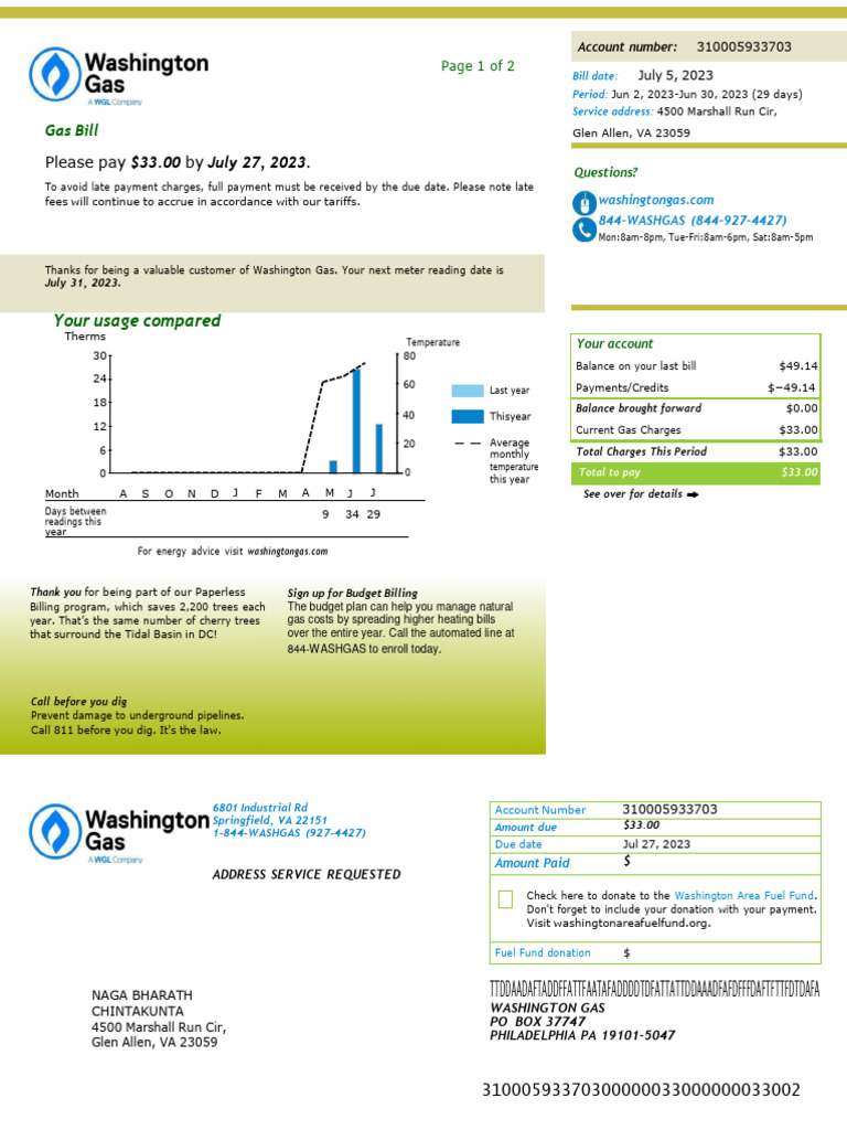 Bill | PDF | Natural Gas | Cheque