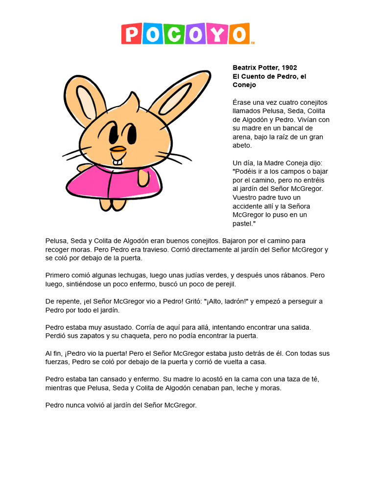 El Cuento de Pedro, El Conejo - Classic Tales POCOYO - COM - 6674387d47db6705c27ad5d0 - El ...