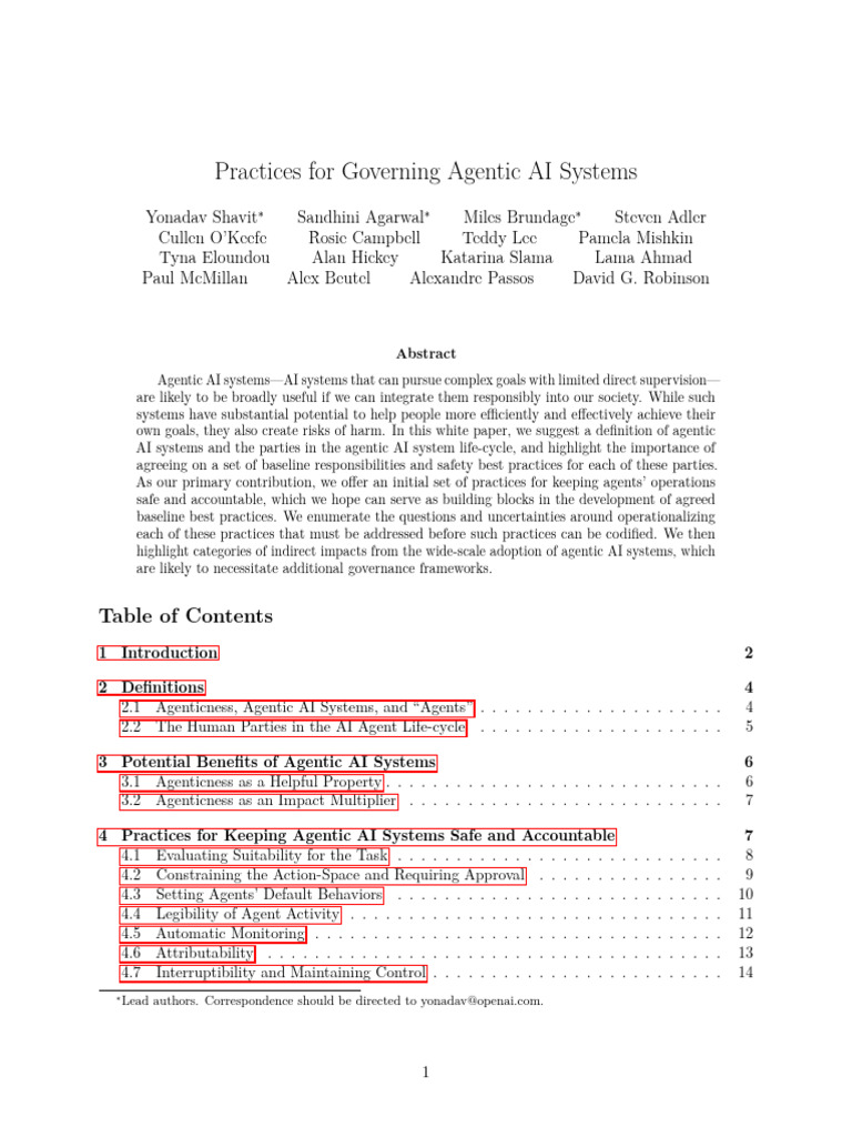 Practices For Governing Agentic Ai Systems | PDF | Artificial Intelligence | Intelligence (AI ...