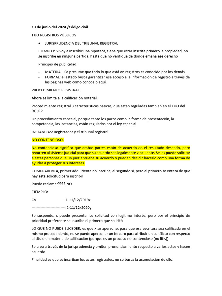 Procedimiento Registral y Jurisprudencia | PDF | Ley común | Justicia