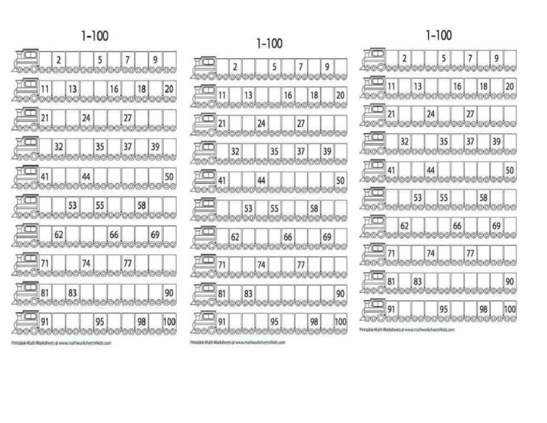 completar la grilla numerica del 0 al 100 | PDF