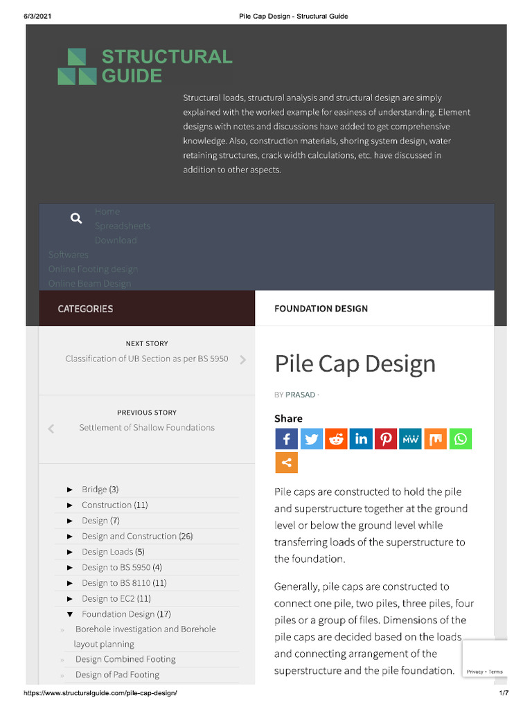 Pile Cap Design Guide | PDF