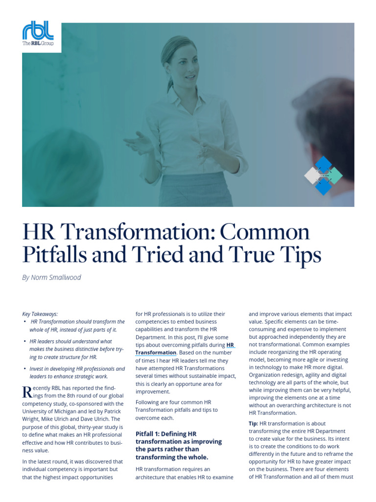 HR Transformation - Common Pitfalls and Tried and True Tips | PDF ... HR Transformation - Common Pitfalls and Tried and True Tips | PDF ...