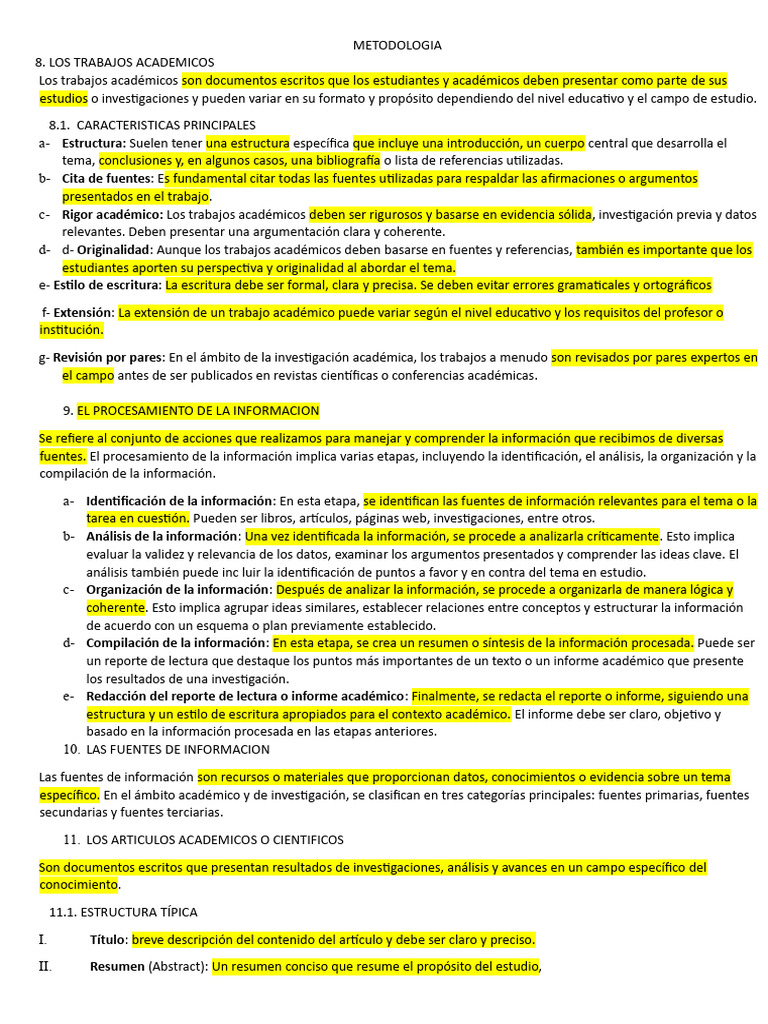 METODOLOGÍA Resumen Resumido XDD | PDF | Ensayos | Educación más alta
