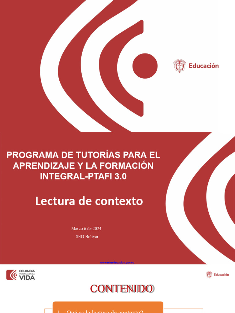 Lectura De Contexto Ptafi 3 0 Pdf Aprendizaje Evaluación