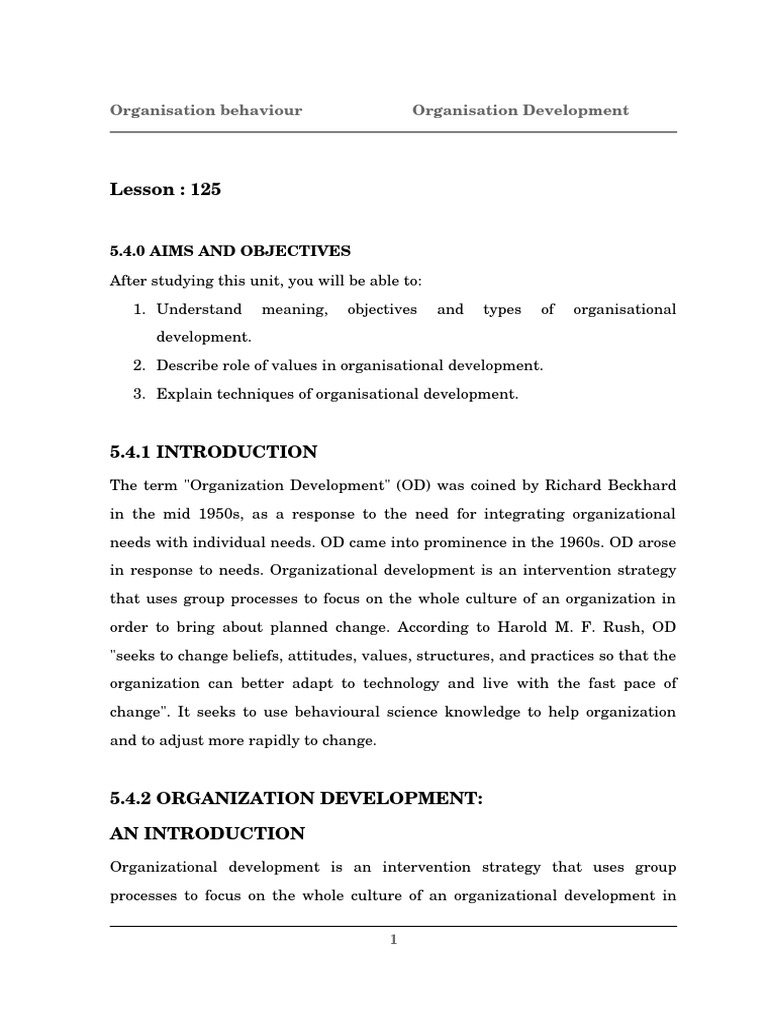 Lesson 125 | PDF | Organization Development | Organizational Behavior