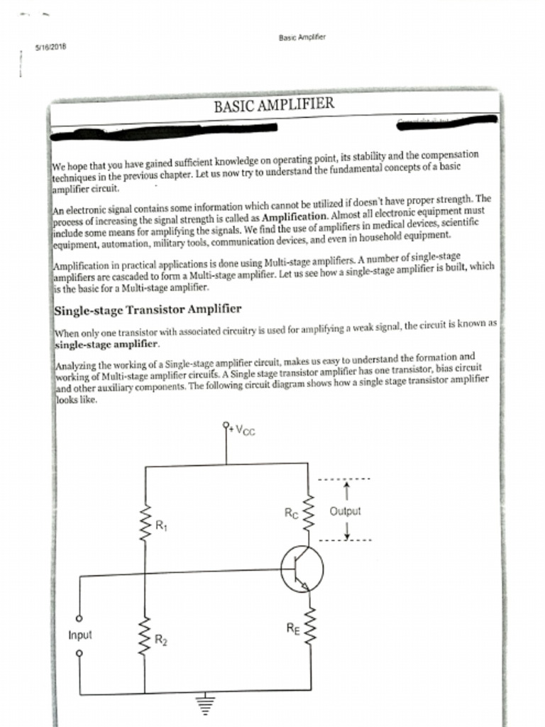 Basic Amplifier | PDF