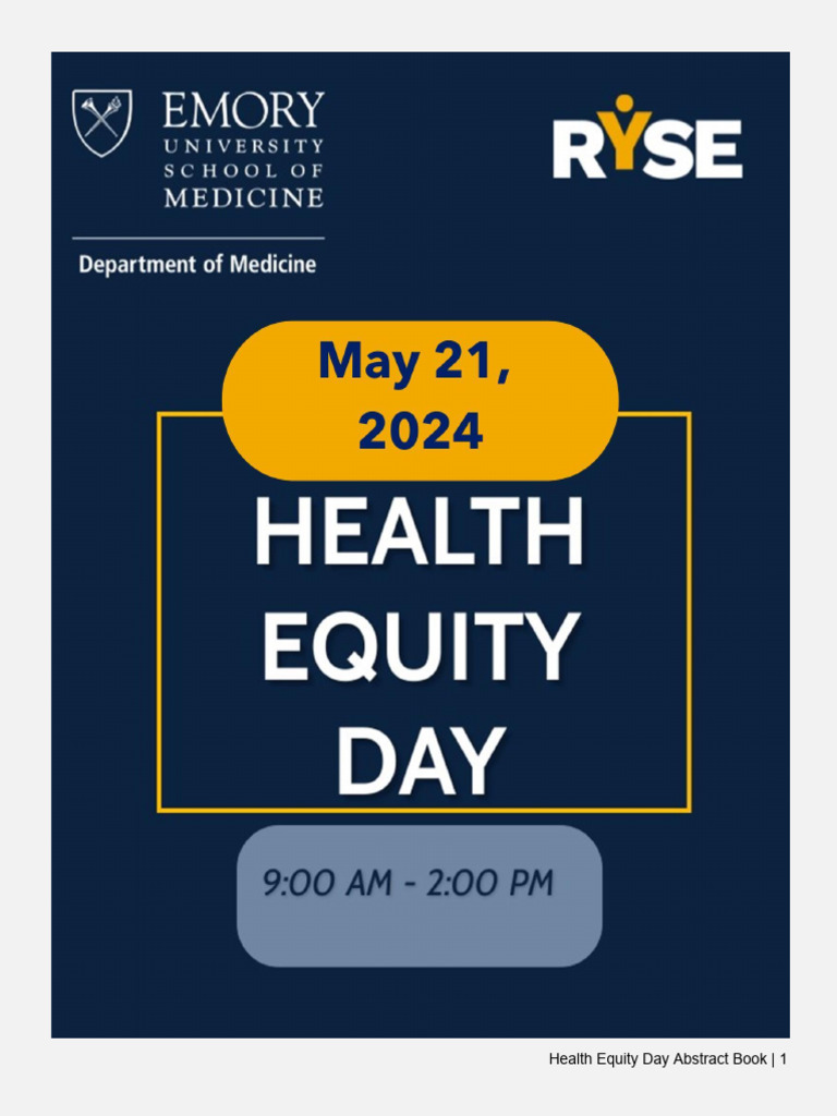 2024 Health Equity Day - Abstract Book Final | PDF | Health Care ...
