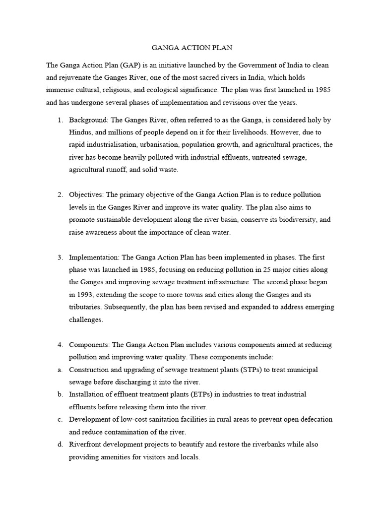 Ganga Action Plan | PDF | Effluent | Water Pollution