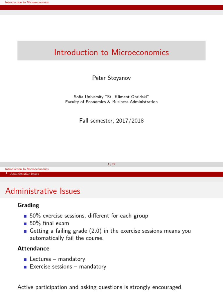 FEBA Micro 01 Introduction To Microeconomics | PDF | Economics ...