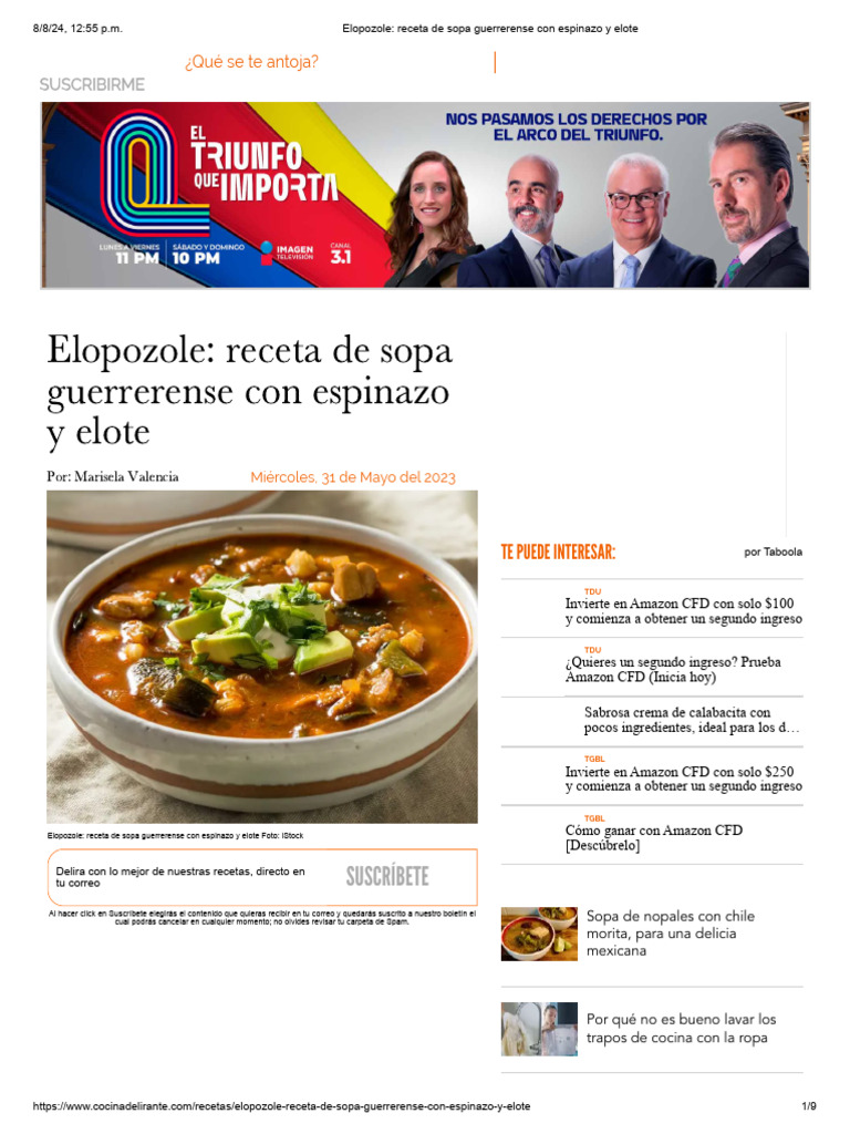 Elopozole - Receta de Sopa Guerrerense Con Espinazo y Elote | PDF ...