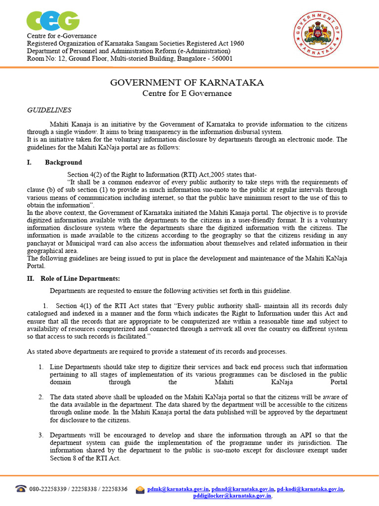 Mahiti Kanaja Portal Guidelines | PDF | Metadata | Information