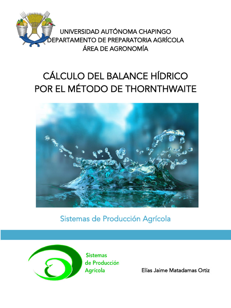Cal Balance Hidrico | PDF | Evapotranspiración | Precipitación