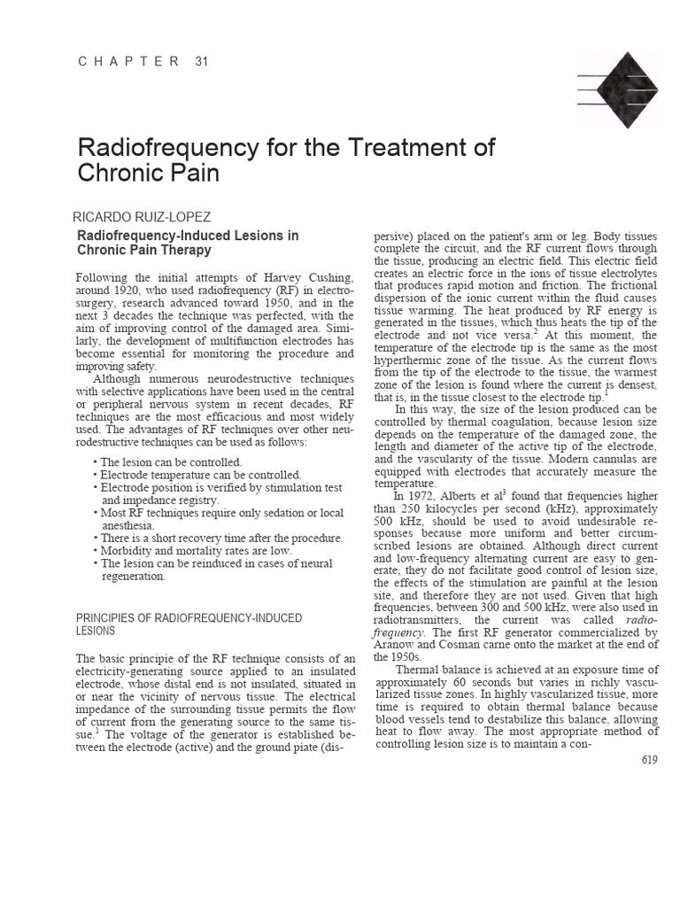 RF Lesioning Clinical Dolor | PDF | Vertebral Column | Pain