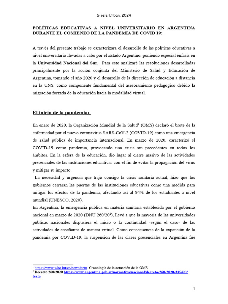 El Inicio de La Pandemia | PDF | Educación a distancia | Enseñando