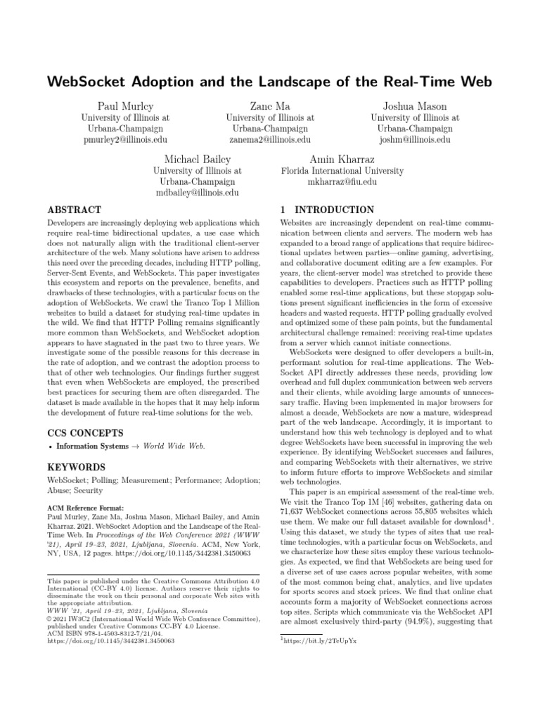21 - WebSocket - Adoption - and - The - Landscape - of - The - Real-Time - Web | PDF | World ...