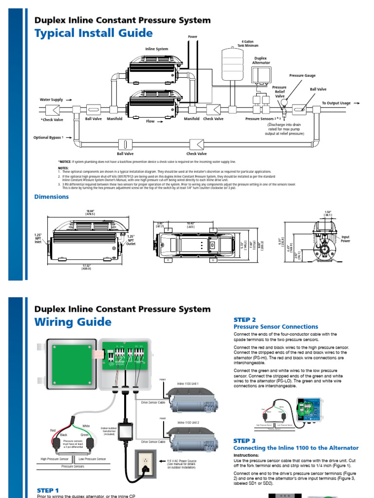 Duplex Inline Pressure System Install Guide | PDF | Valve ...