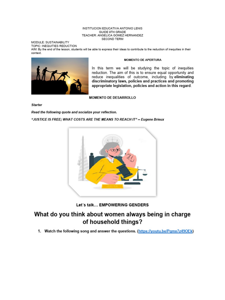 Guide 9TH Grade 2do Periodo | PDF | Empowerment | Gender