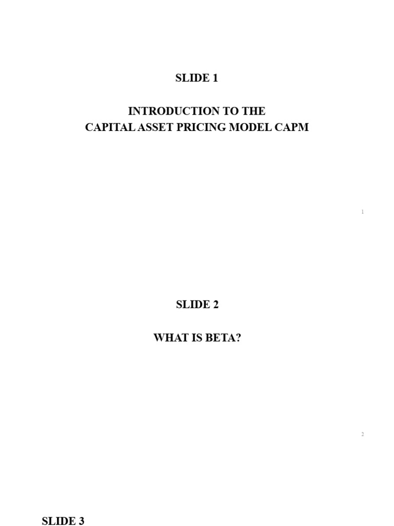 CL 2 PPP 0 Risk Return Capm & MKT Line | PDF | Beta (Finance) | Capital Asset Pricing Model