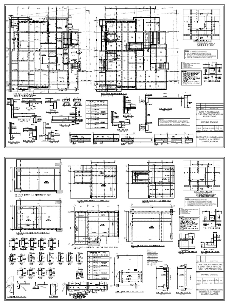 Wst-46 & Wst-47 Roof Plan O.h.tank & Towers Details Sections | PDF ...