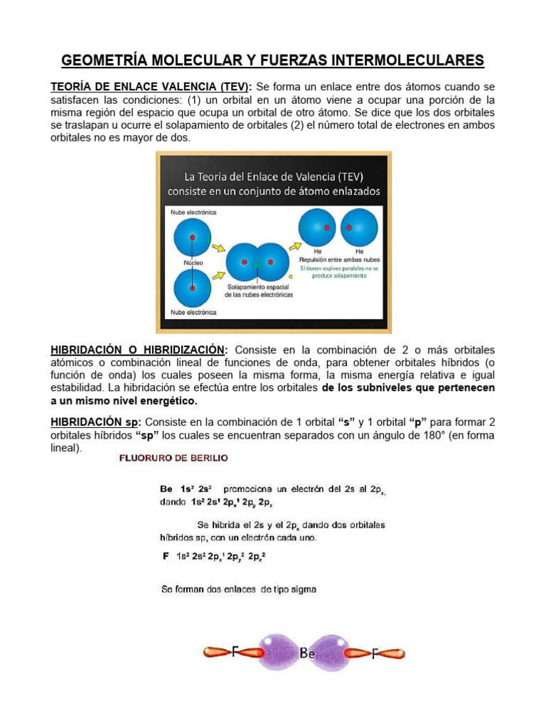 Geometría Molecular y Fuerzas Intermoleculares | PDF | Polaridad química | Enlace químico