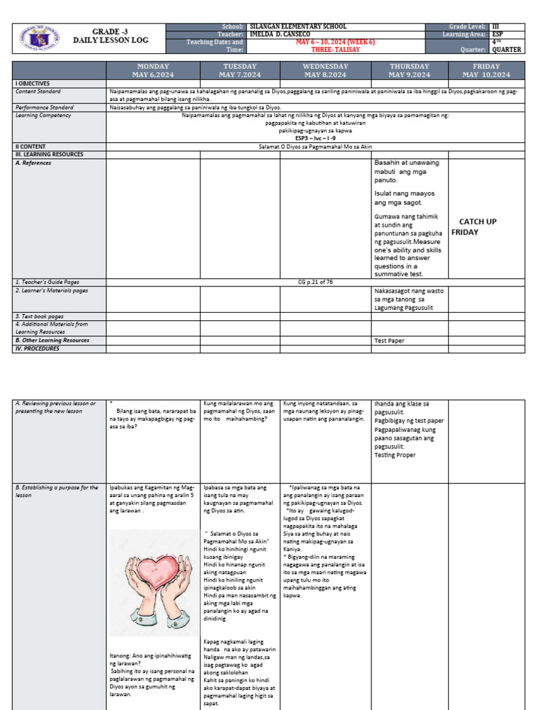 DLL Esp-3 Q4 W6 | PDF