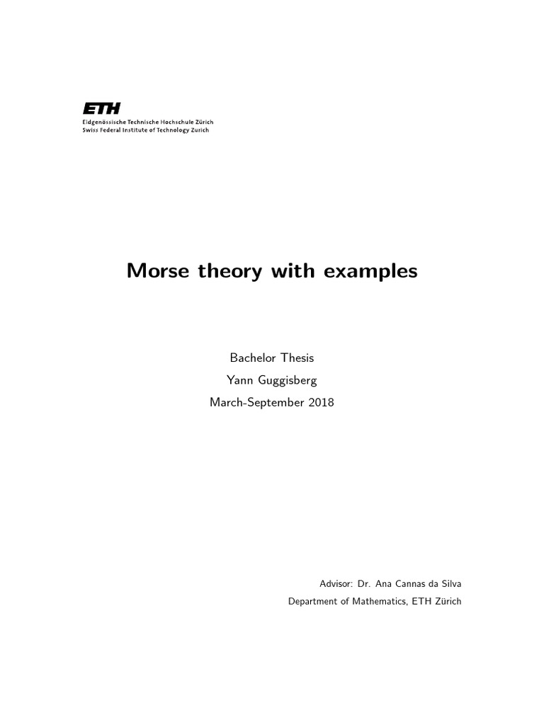 2018 BSC Yann Guggisberg Morse Theory With Examples | PDF | Manifold ...