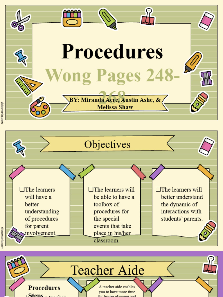 Procedures - For Teachers Wong | PDF | Teachers | Classroom