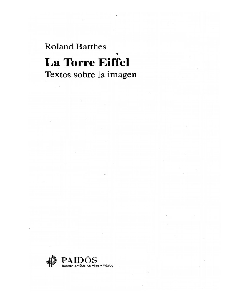 5 - Barthes - La Torre Eiffel | PDF | Publicidad | Erotismo