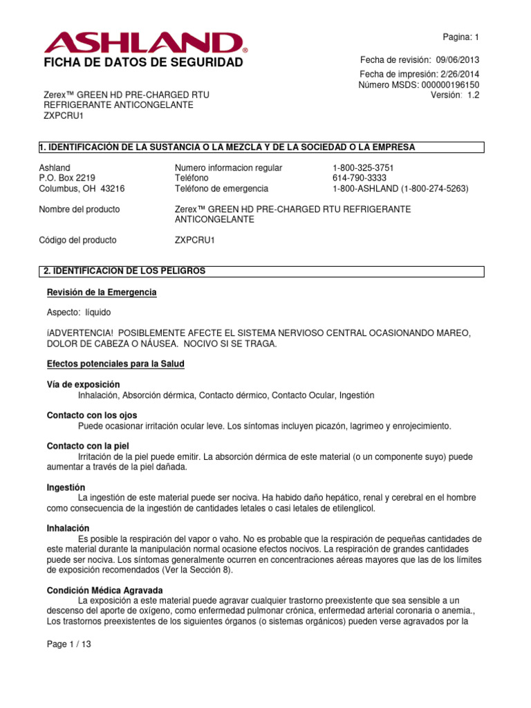 Refrigerante y Anticogelate Valucraft | PDF | Transporte