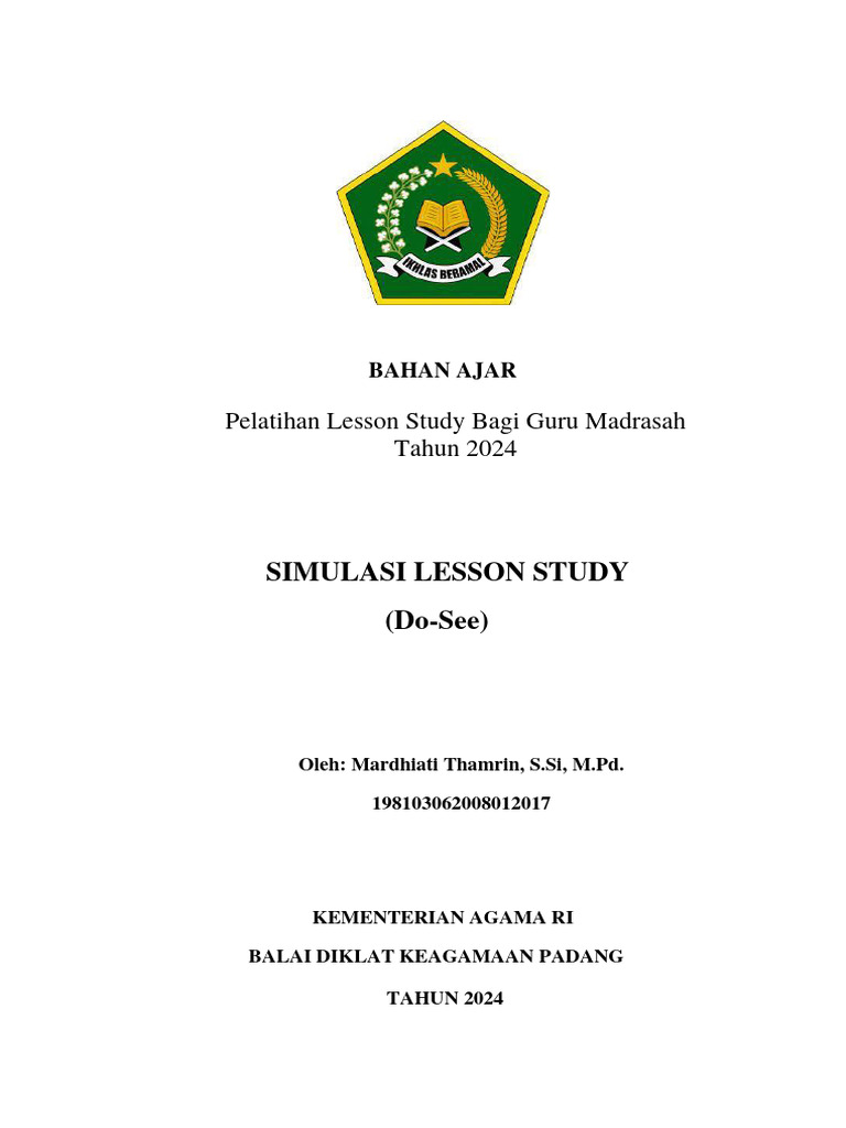 Contoh Bahan Ajar Simulasi Lesson Study | PDF