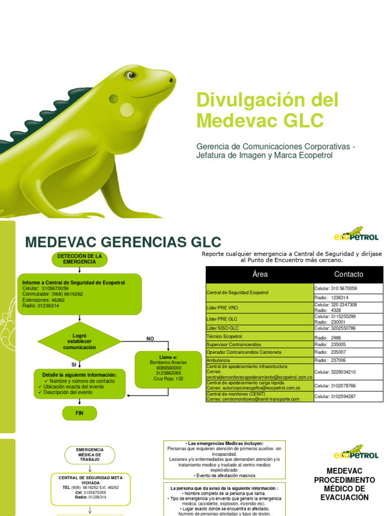 Procedimiento Medevac Ecopetrol 2022 | PDF | Ambulancia | Gestión de ...