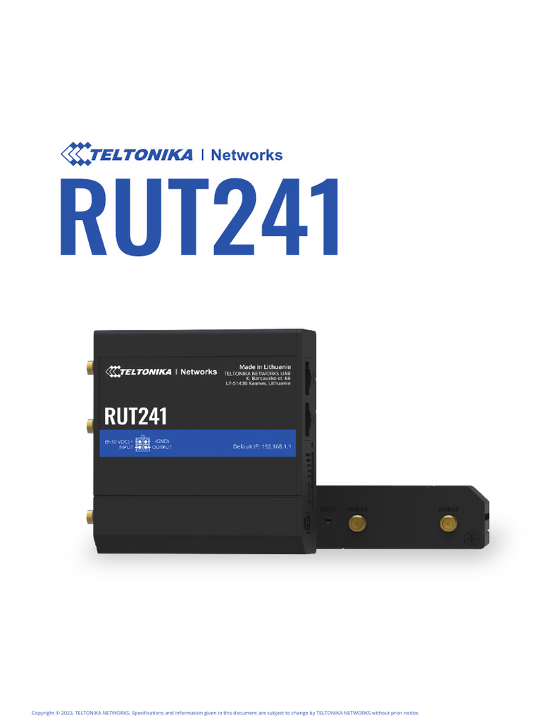 Rut241 Datasheet v12 | PDF | Port (Computer Networking) | Networking ...