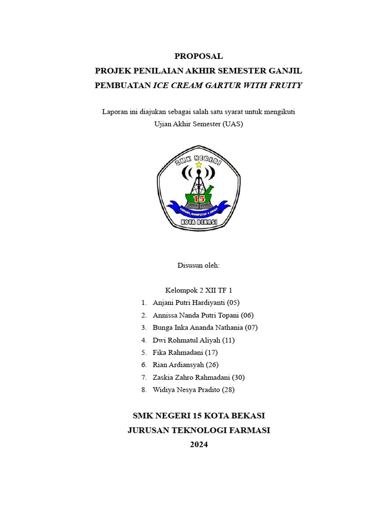 PROPOSAL - Es Krim Beras Kencur 1 (1) 2 | PDF