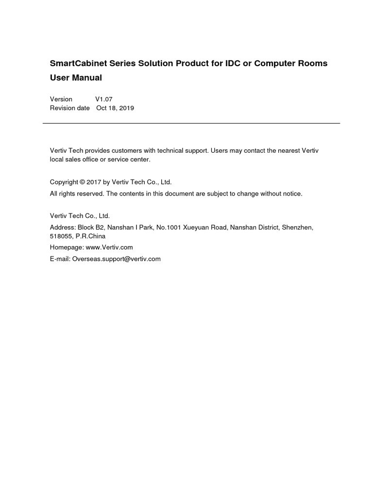 Manual Smartcabinet | PDF | Data Center | Power Supply