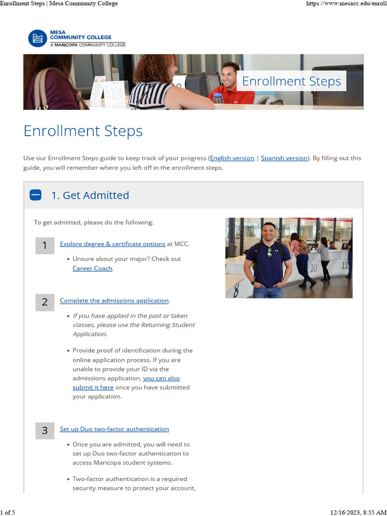 Enrollment Steps at Mesa Community College | PDF | Authentication ...