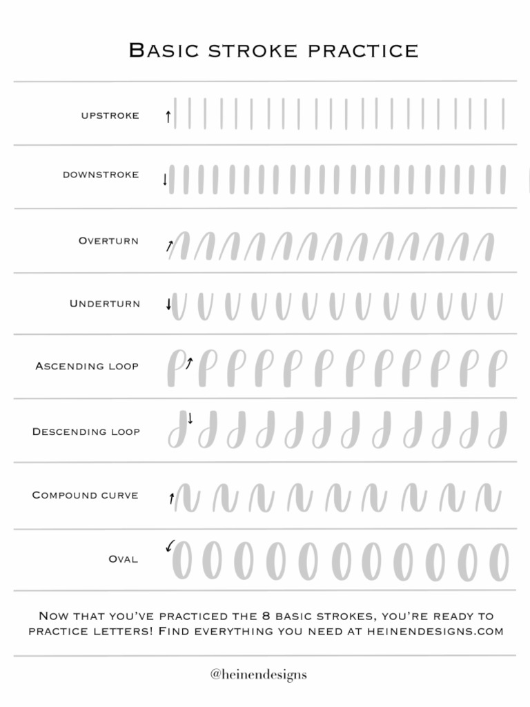 8 Basic Calligraphy Strokes | PDF