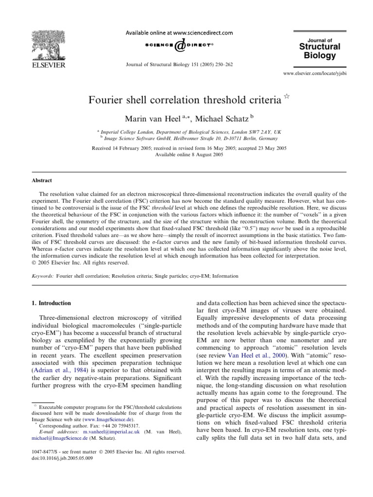 Fourier Shell Correlation Threshold Criteria | PDF | Signal To Noise ...