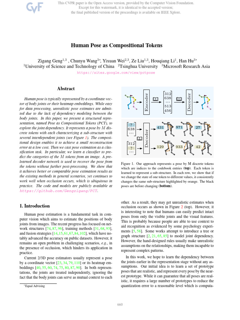 Geng Human Pose As Compositional Tokens CVPR 2023 Paper | PDF | Data Compression | Applied ...